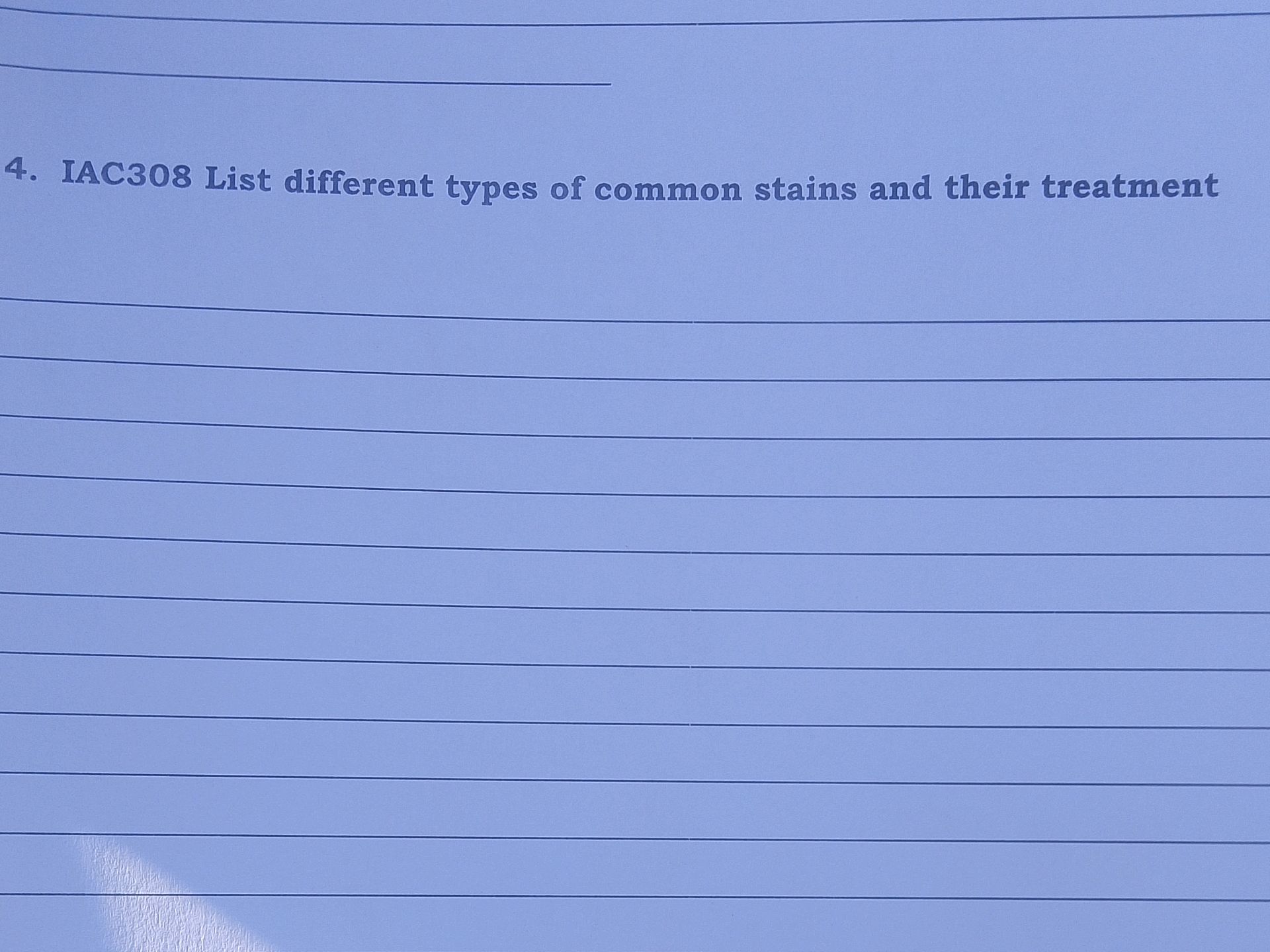 4. IAC308 List different types of common | StudyX