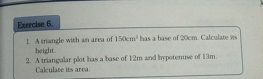 1. A triangle with an area of 150cm² has a | StudyX