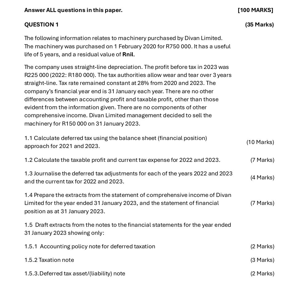 Answer ALL questions in this paper. | StudyX