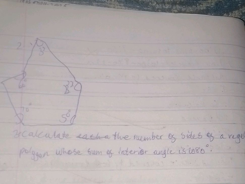 Calculate each the number of sides of a | StudyX