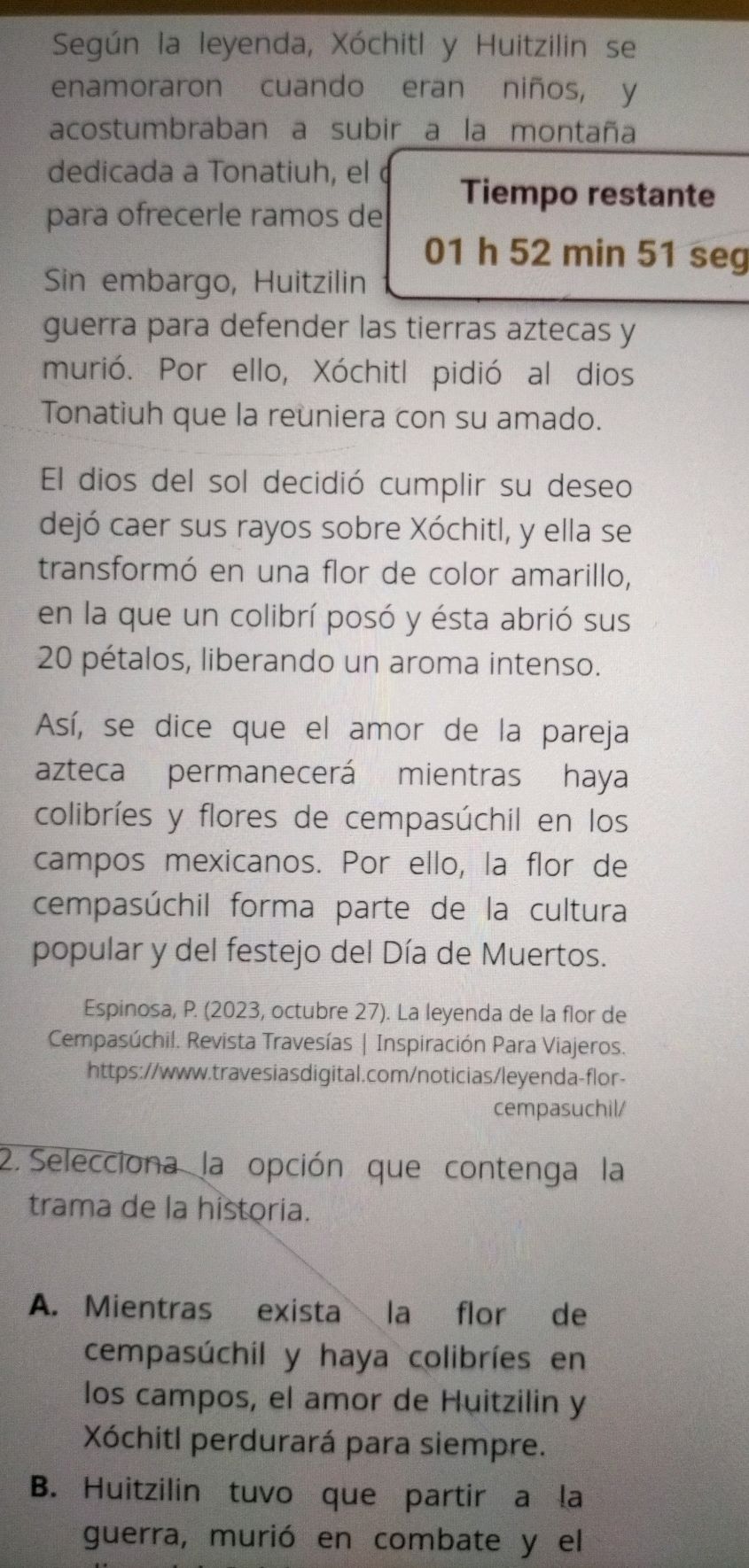 Según la leyenda, Xóchitl y Huitzilin se