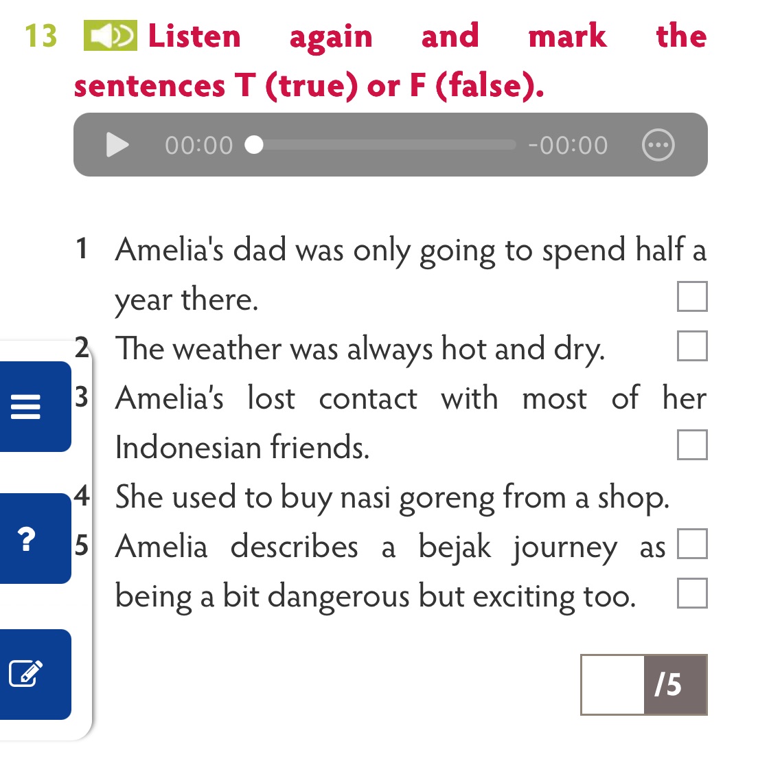 Listen again and mark the sentences T (true) | StudyX