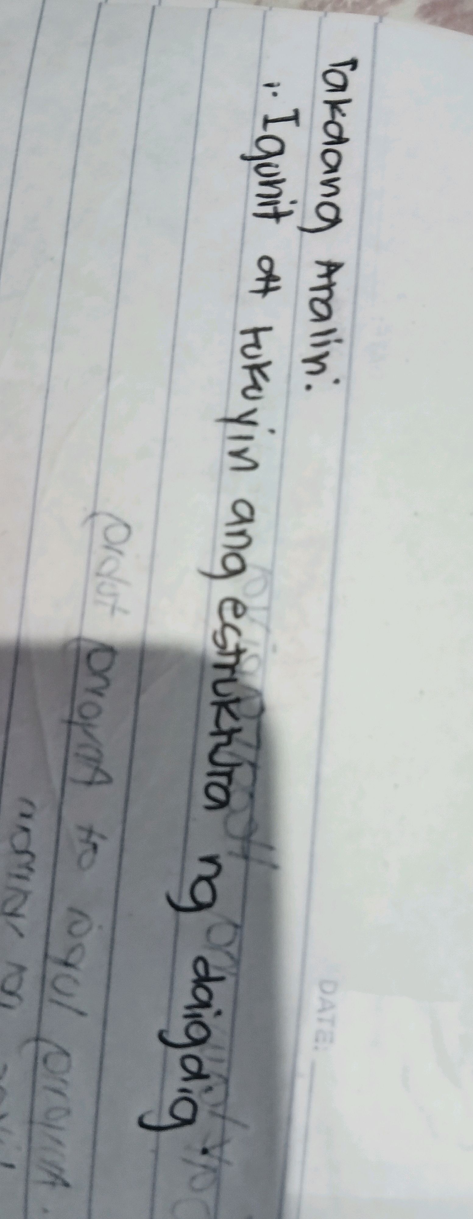 Takdang Aralin. • Igunit at tukuyin ang | StudyX