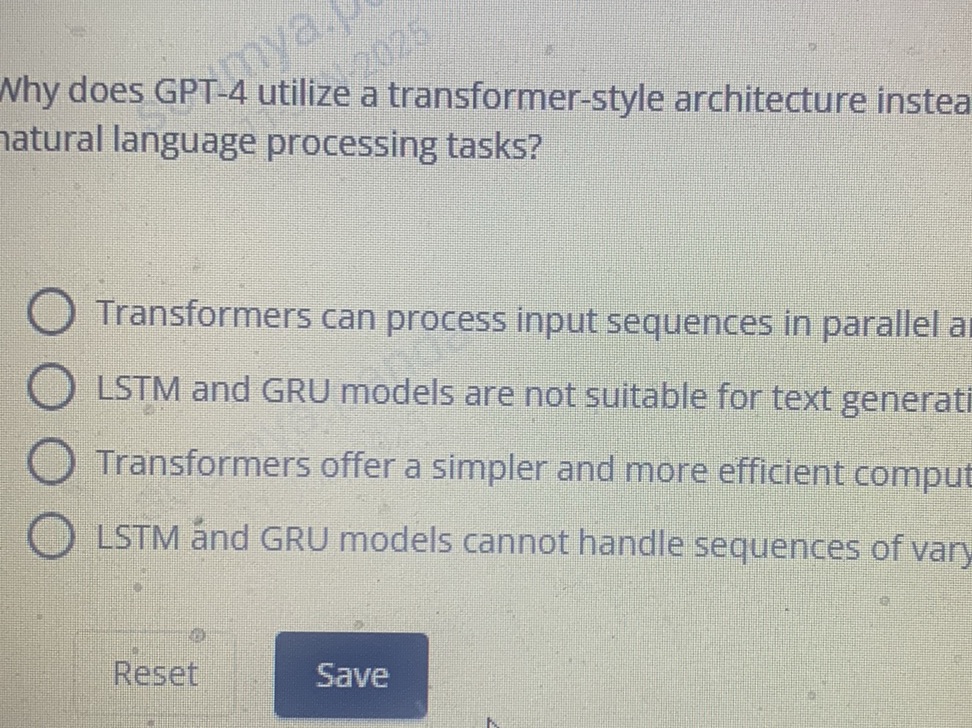 Why does GPT-4 utilize a transformer-style | StudyX