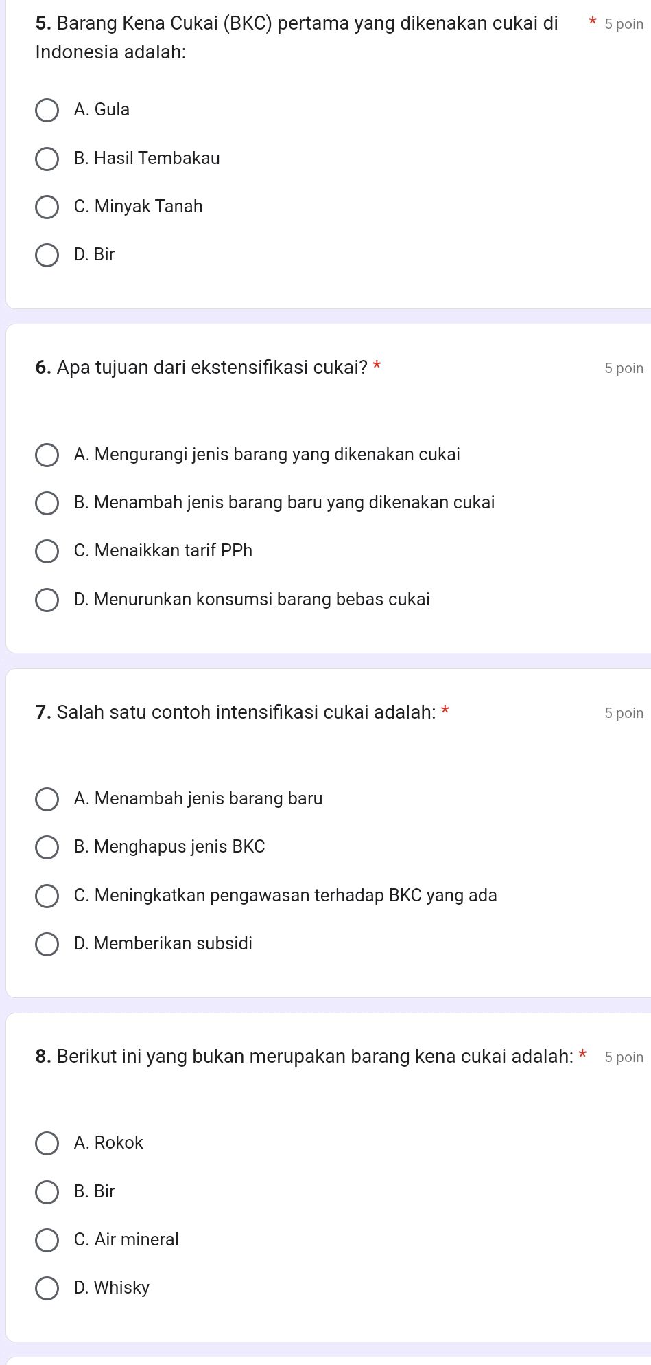 5. Barang Kena Cukai (BKC) pertama yang | StudyX