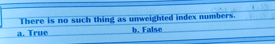 There is no such thing as unweighted index | StudyX