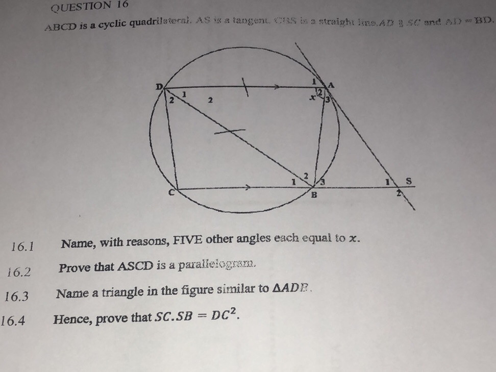 16. Name, with reasons, FIVE other angles | StudyX