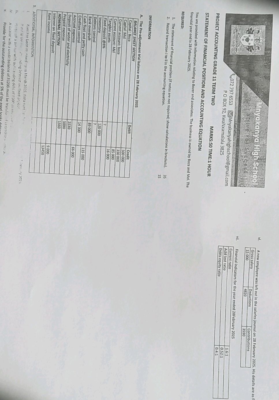 PROJECT ACCOUNTING GRADE 11 TERM TWO | StudyX