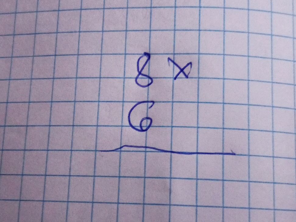 Multiplication: 8 x 6