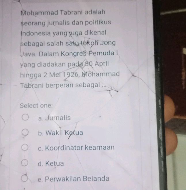 Mohammad Tabrani adalah seorang jurnalis dan | StudyX