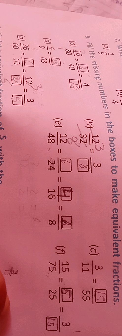 8. Fill the missing numbers in the boxes to | StudyX