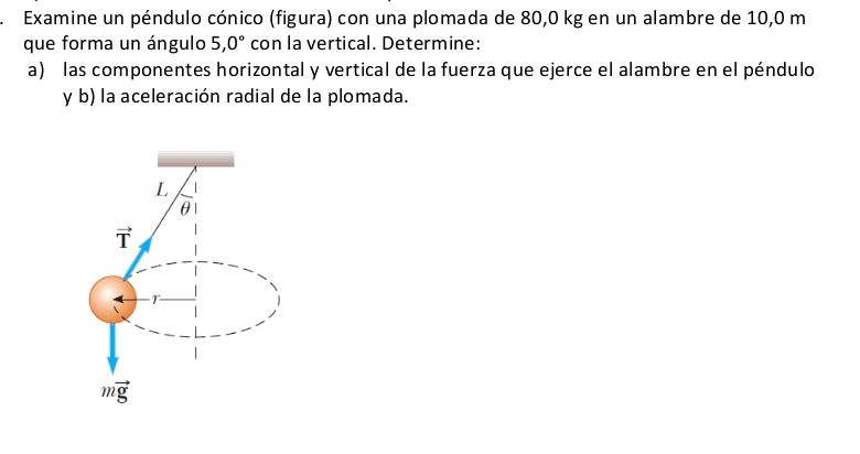 Examine un péndulo cónico (figura) con una | StudyX