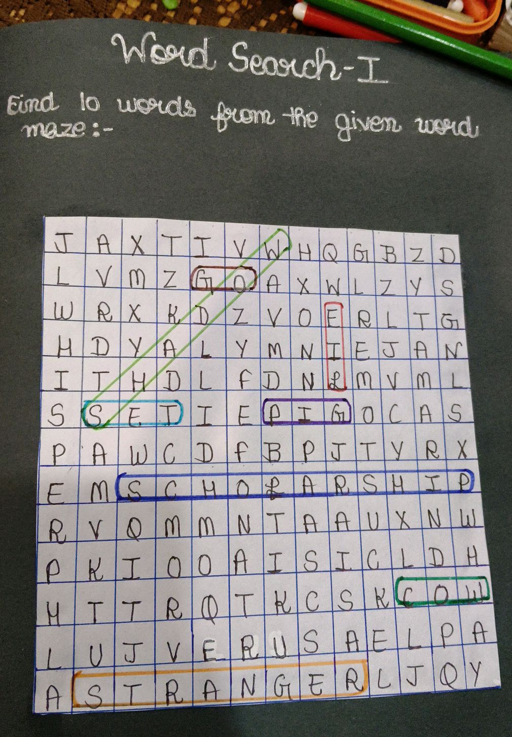 Word Search-I Find 10 words from the given | StudyX