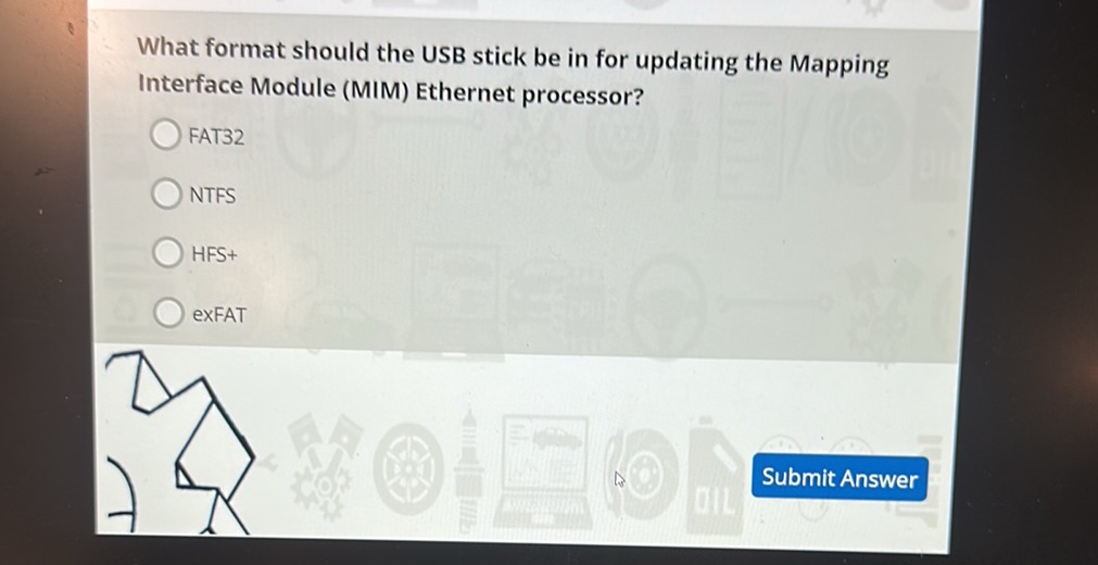 What format should the USB stick be in for | StudyX