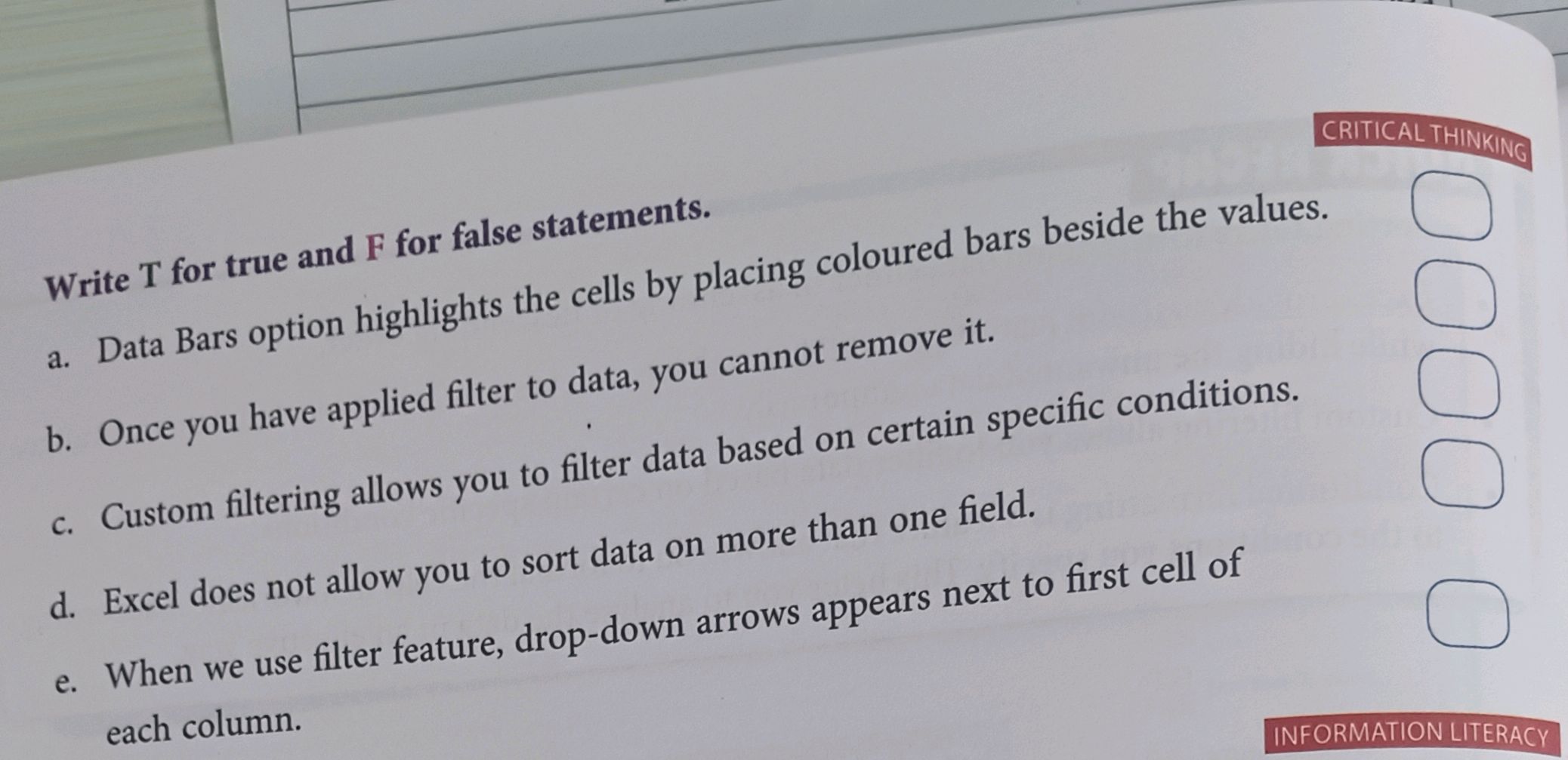 Write T for true and F for false statements. | StudyX