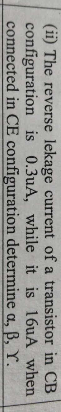 (ii) The reverse leakage current of a | StudyX