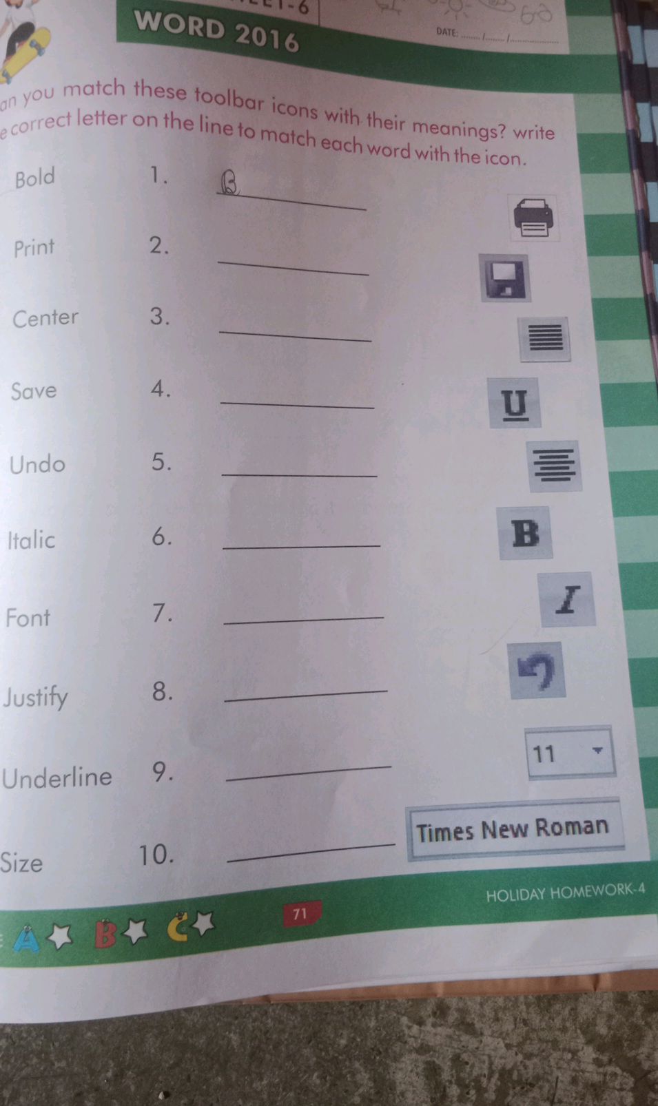 Match the toolbar icons with their meanings. | StudyX
