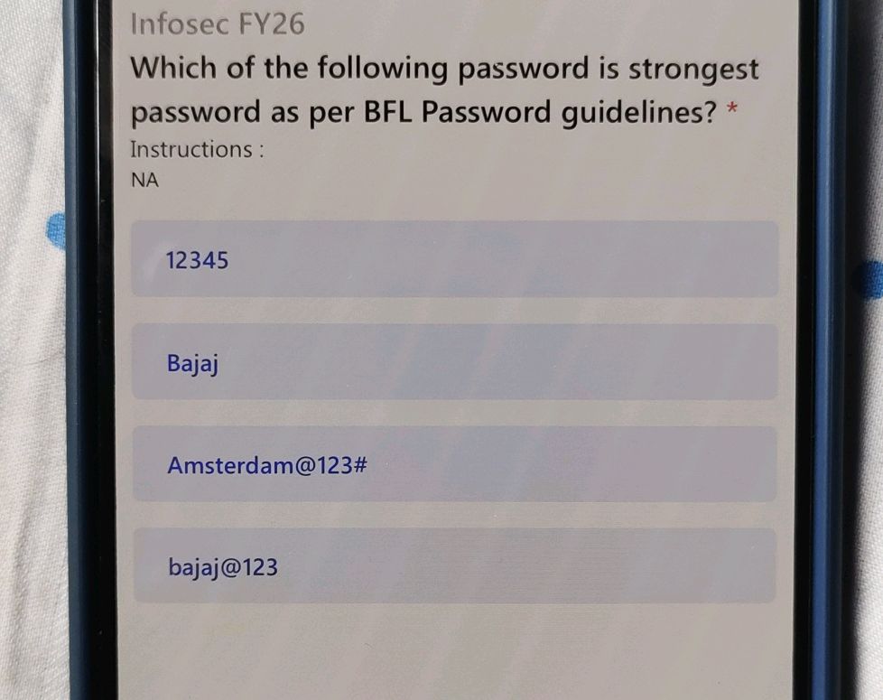 Which of the following password is strongest | StudyX