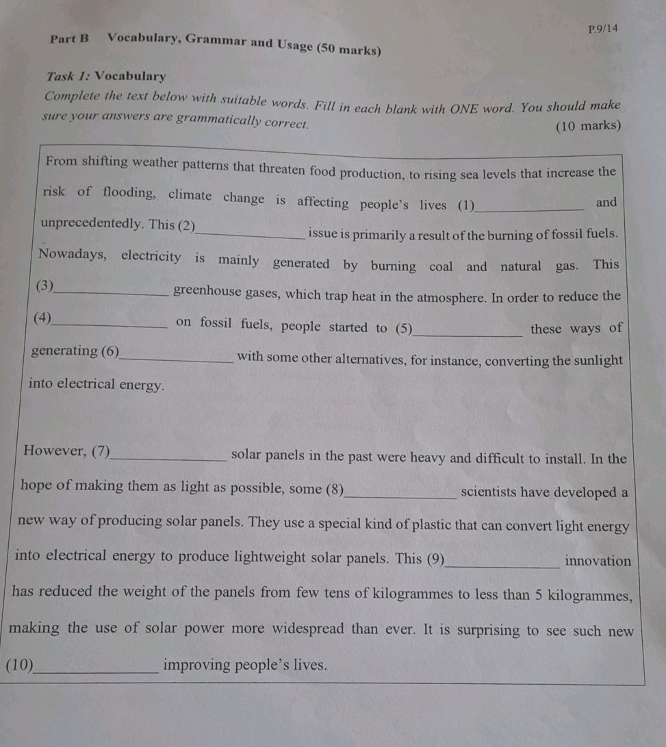 Task 1: Vocabulary Complete the text below | StudyX