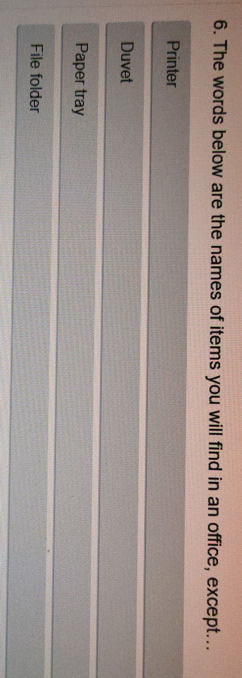 6. The words below are the names of items | StudyX