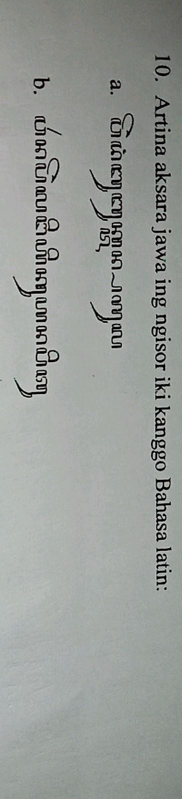 10. Artina aksara jawa ing ngisor iki kanggo | StudyX