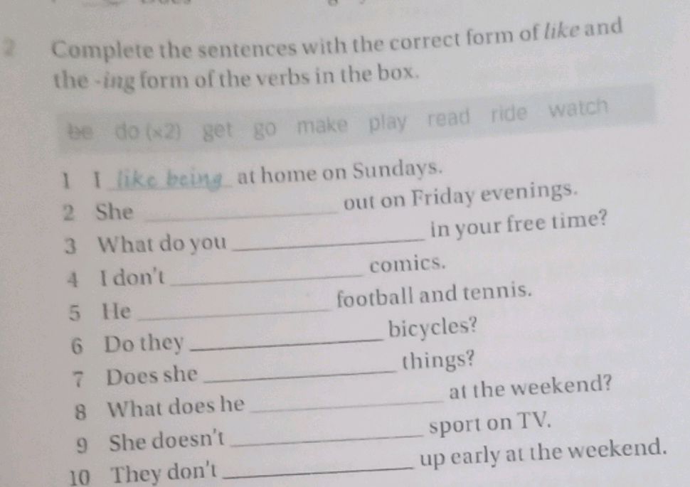 2 Complete the sentences with the correct | StudyX
