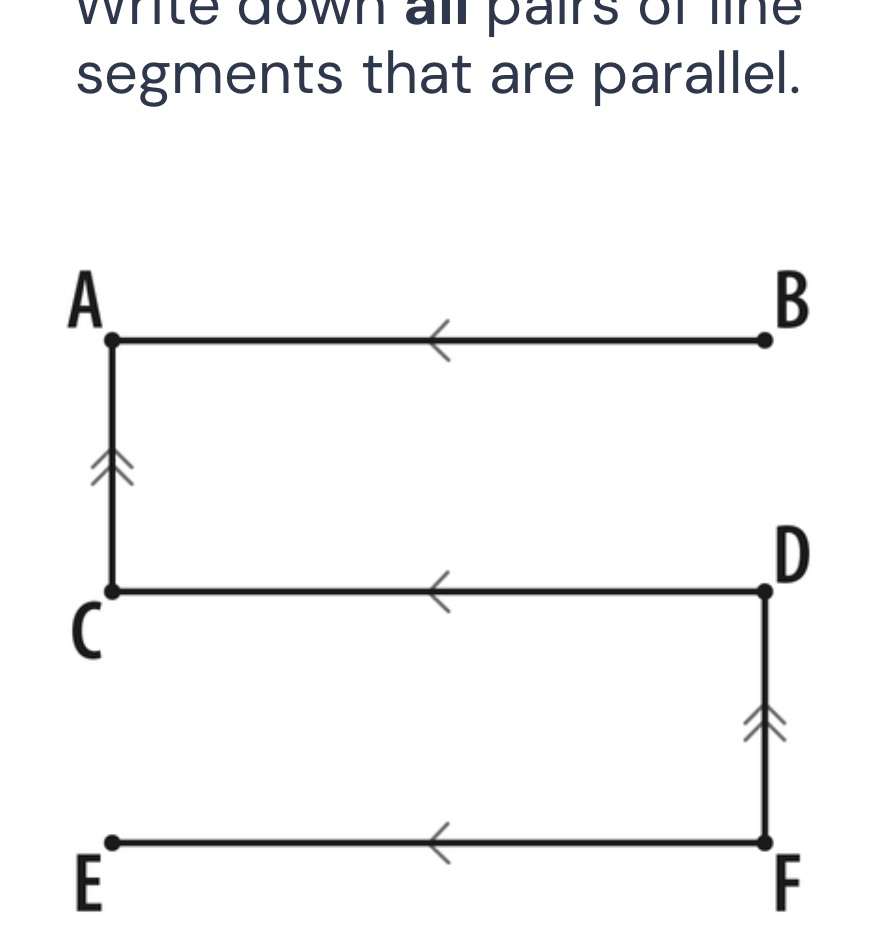 Write down all pairs of line segments that | StudyX