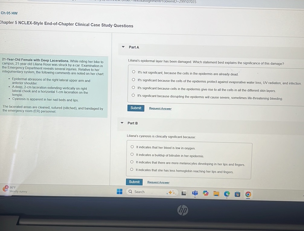 21-Year-Old Female with Deep Lacerations. | StudyX