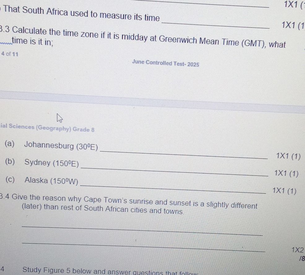 3.3 Calculate the time zone if it is midday | StudyX