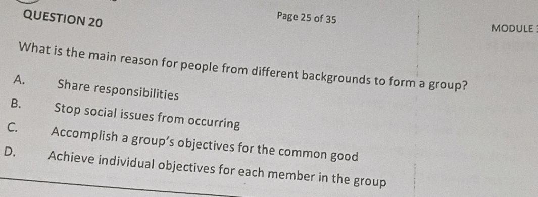 QUESTION 20 What is the main reason for | StudyX