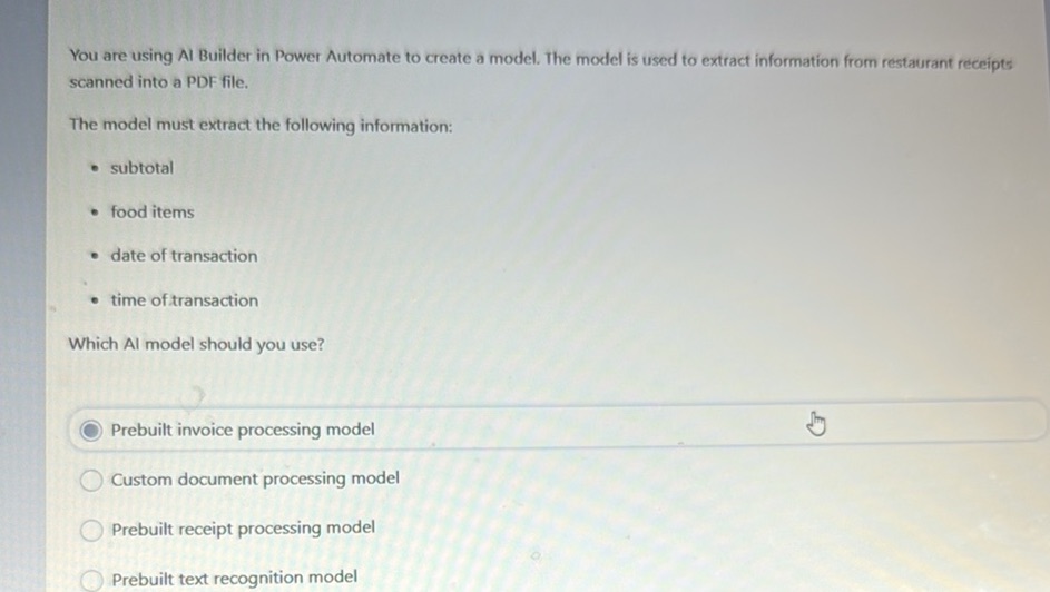 You are using Al Builder in Power Automate | StudyX