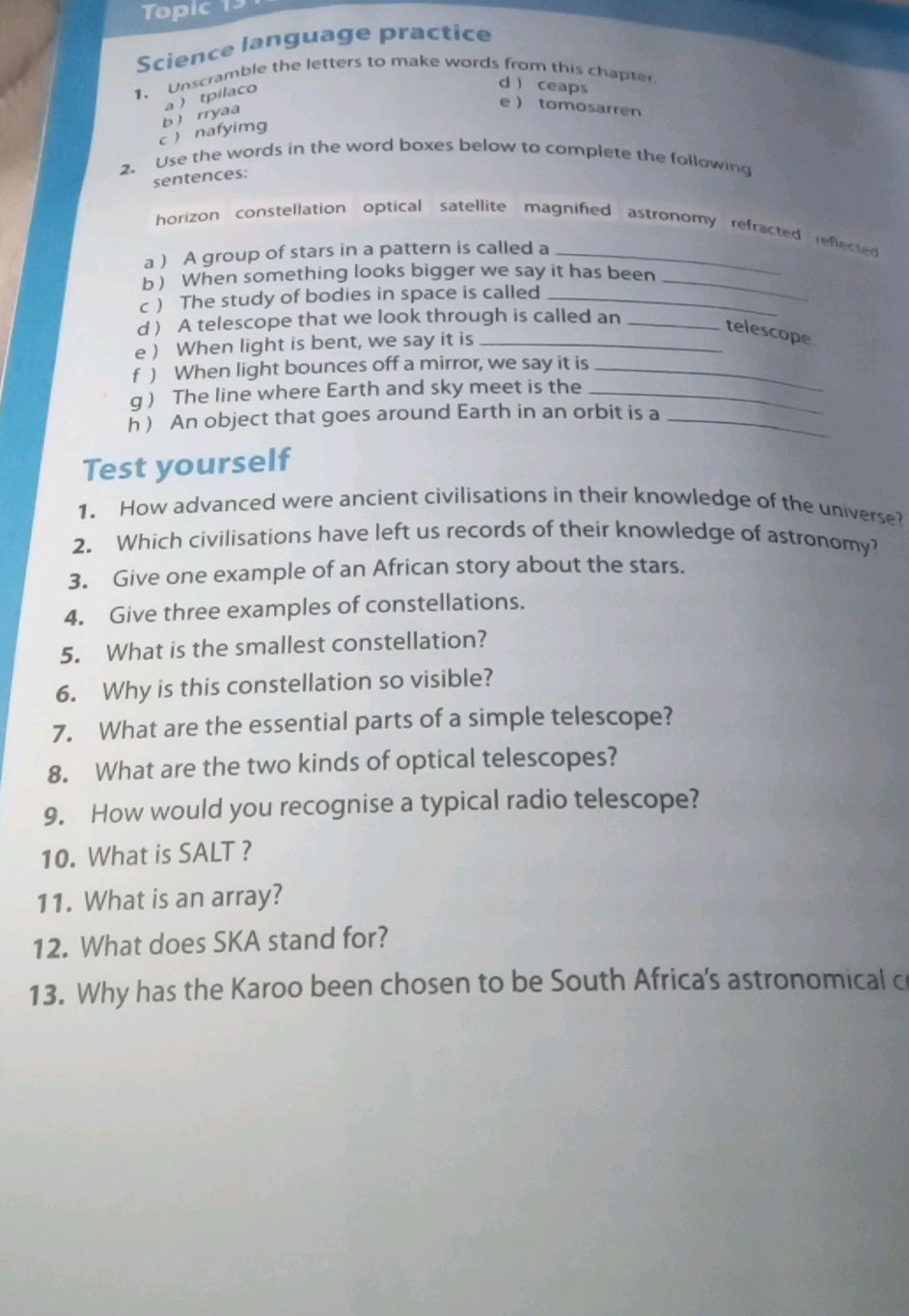 1. Unscramble the letters to make words from | StudyX