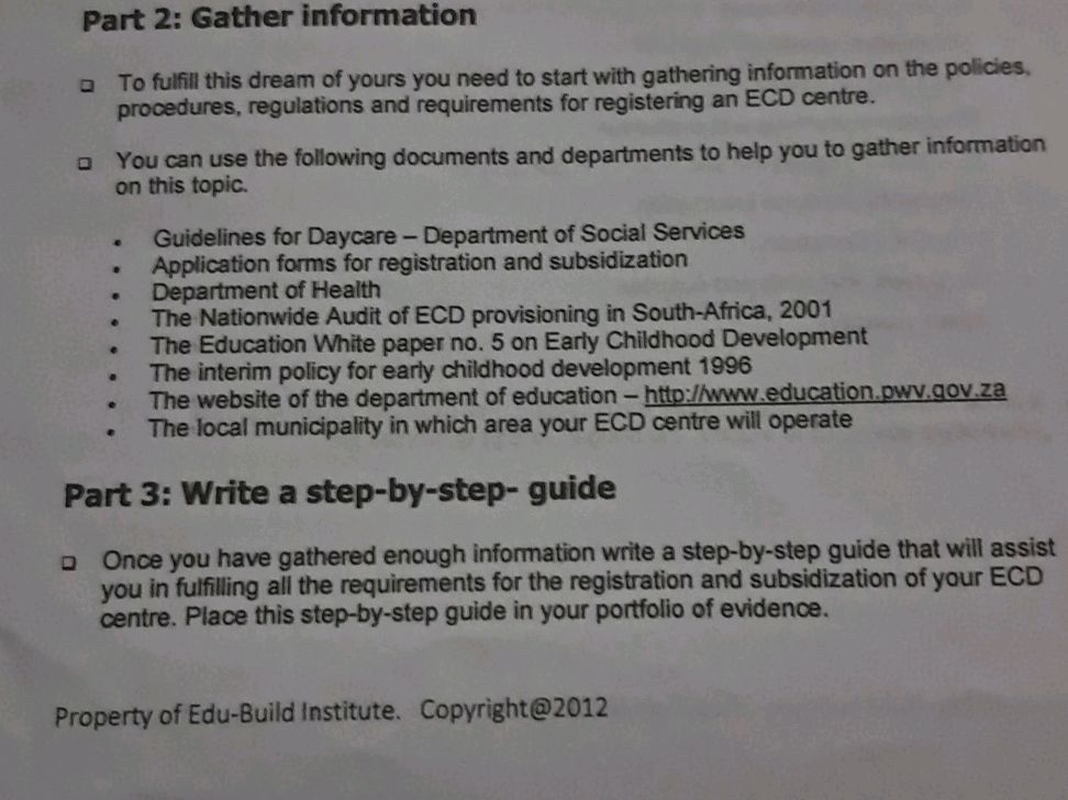 Part 2: Gather information To fulfill this | StudyX