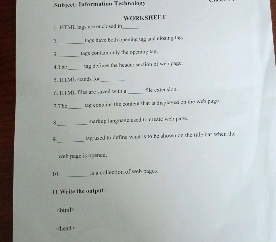 1. HTML tags are enclosed in ____. 2. ____ | StudyX