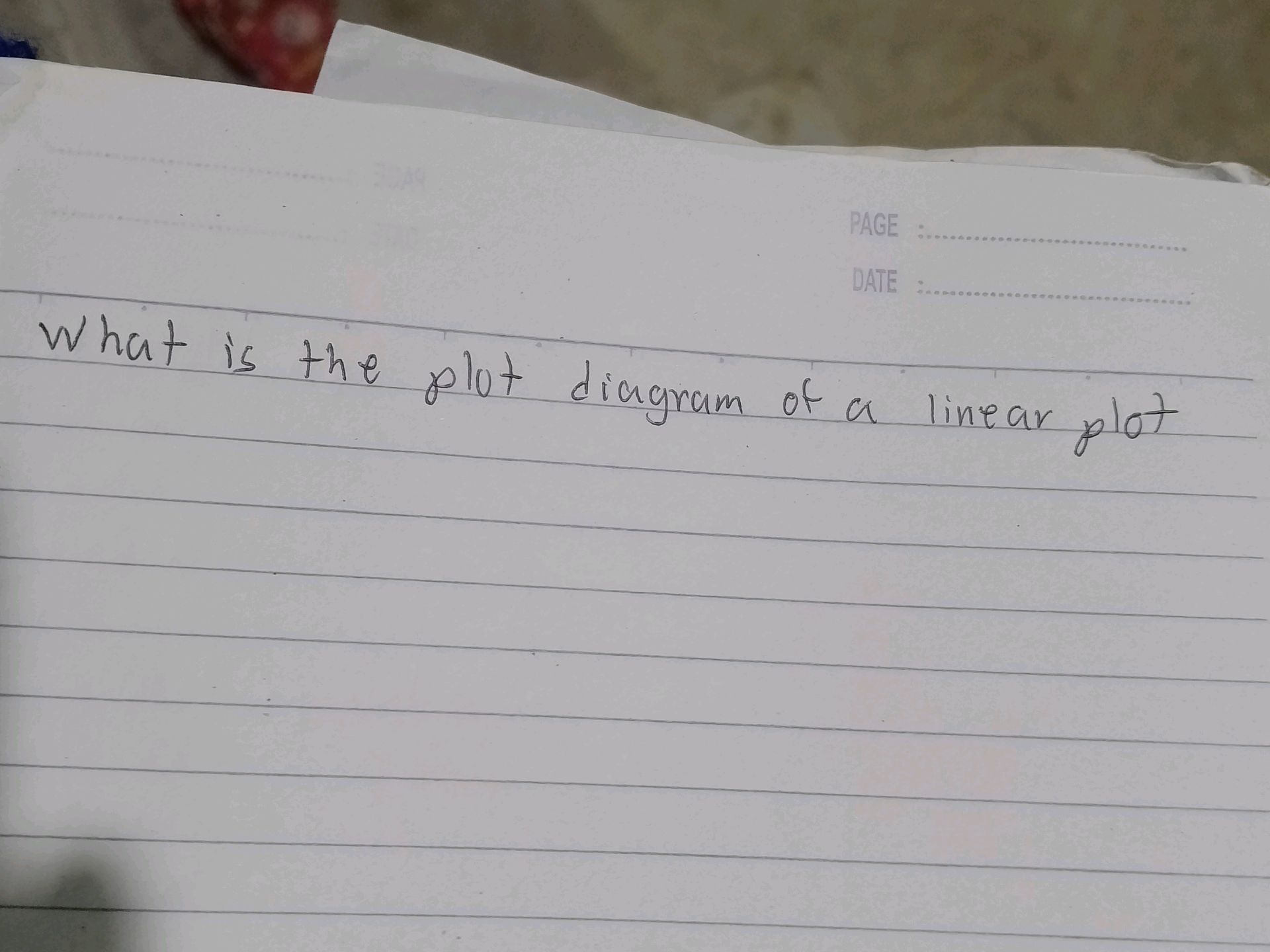 What is the plot diagram of a linear plot | StudyX