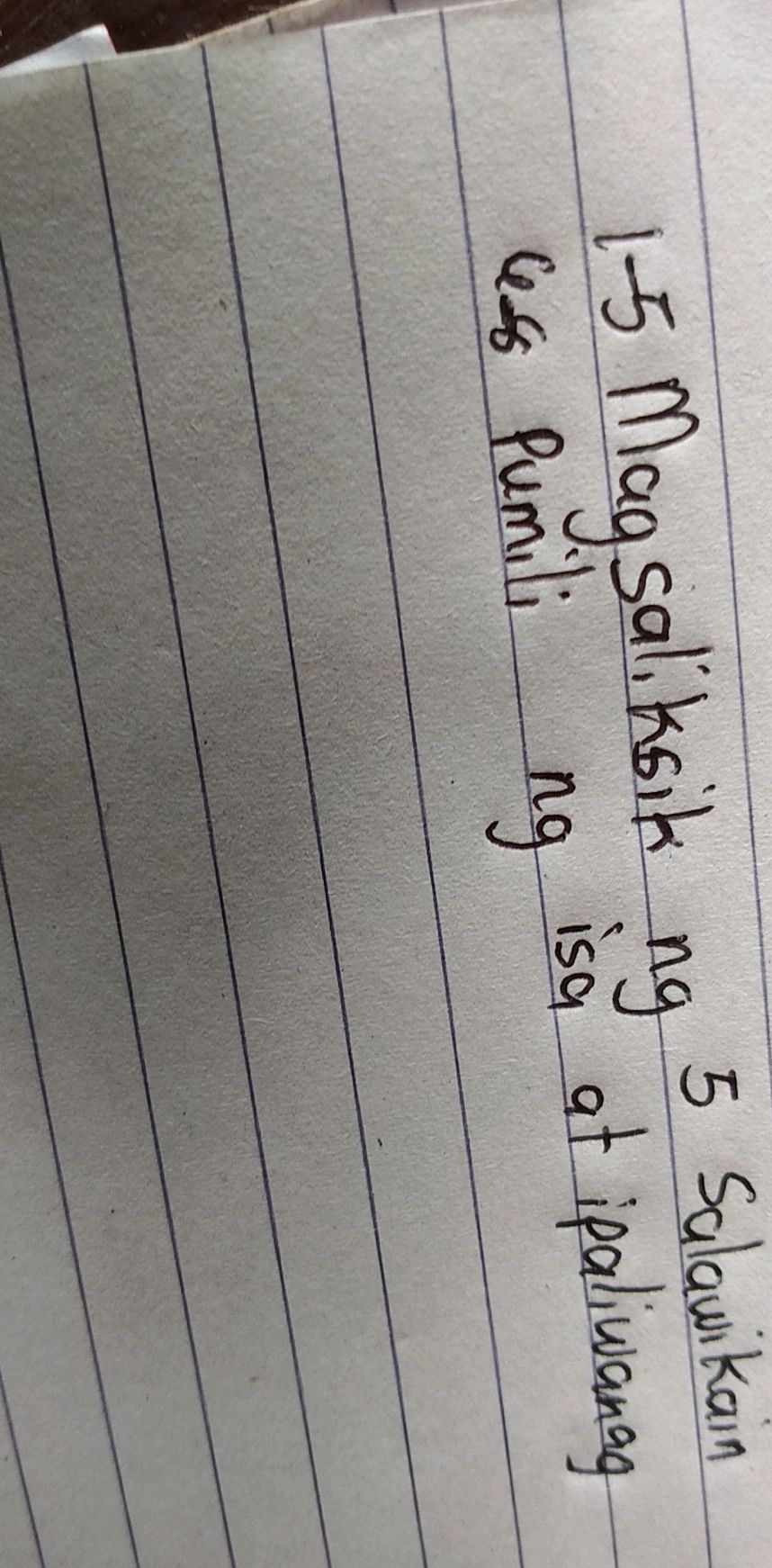 1-5 Magsaliksik ng 5 salawikain Isang at | StudyX