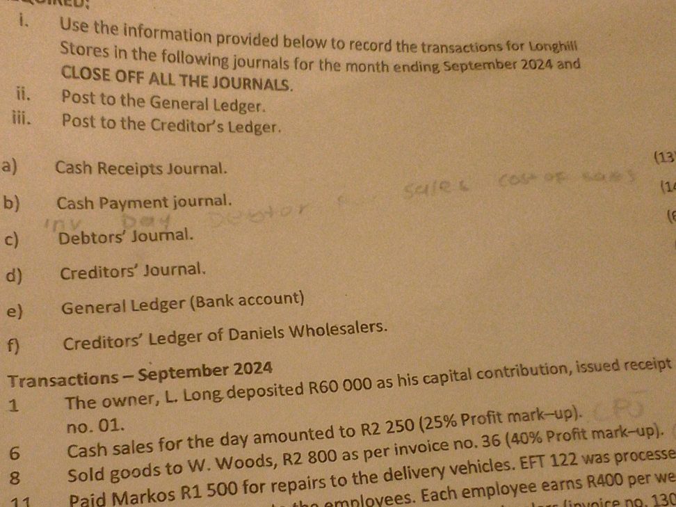 i. Use the information provided below to | StudyX