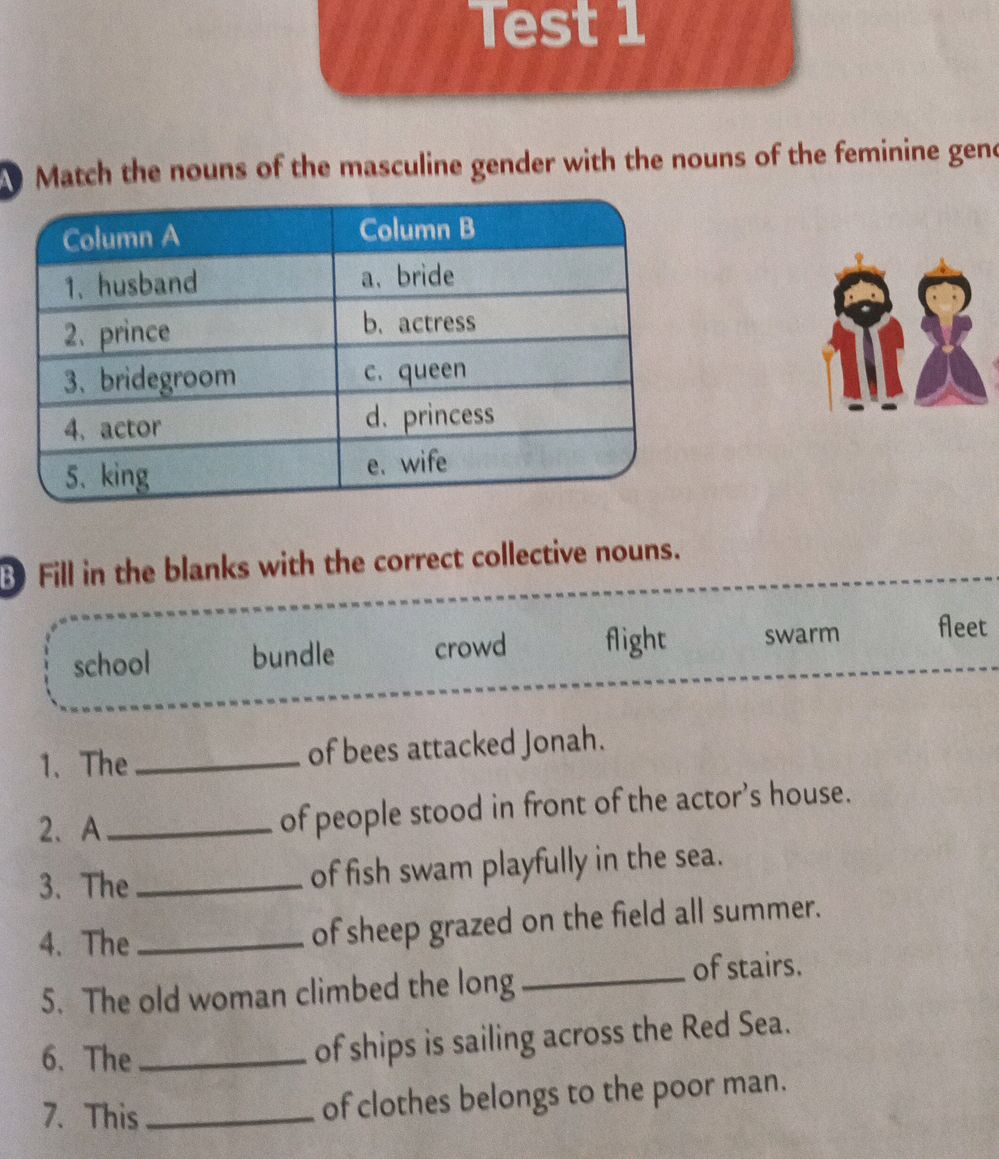 A Match the nouns of the masculine gender | StudyX