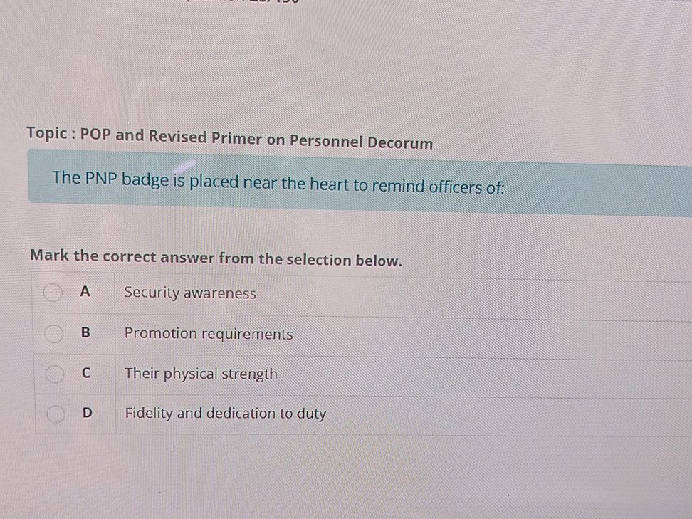 The PNP badge is placed near the heart to