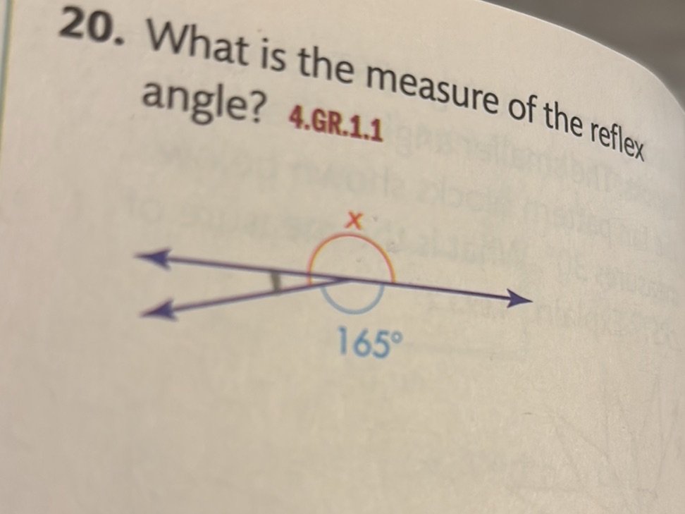 What is the measure of the reflex angle? | StudyX