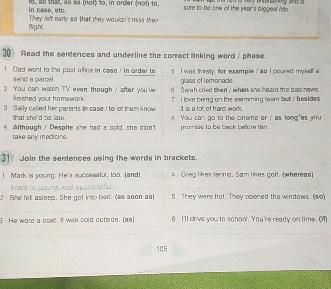 30 Read the sentences and underline the | StudyX