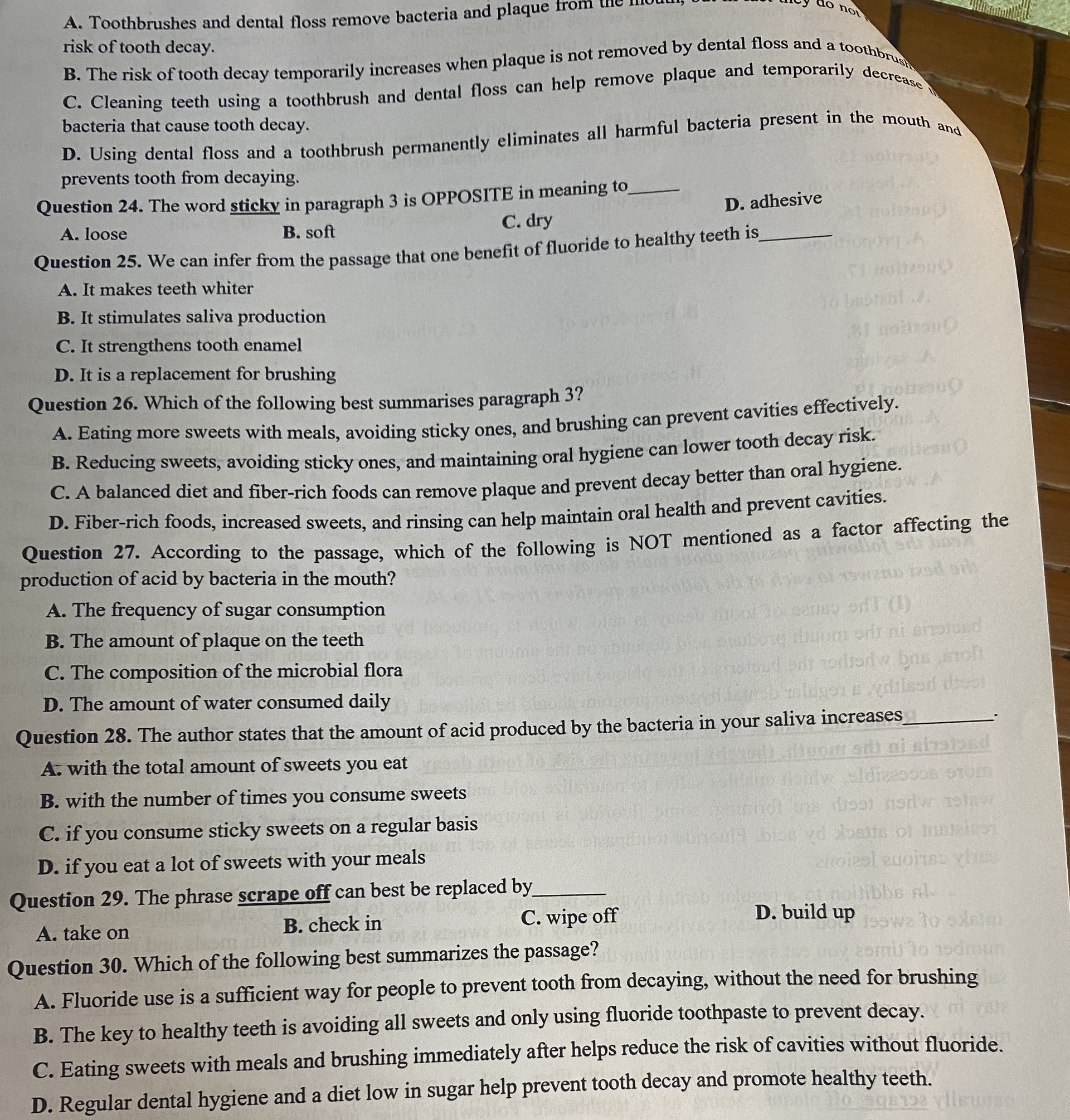 Question 24. The word sticky in paragraph 3 | StudyX