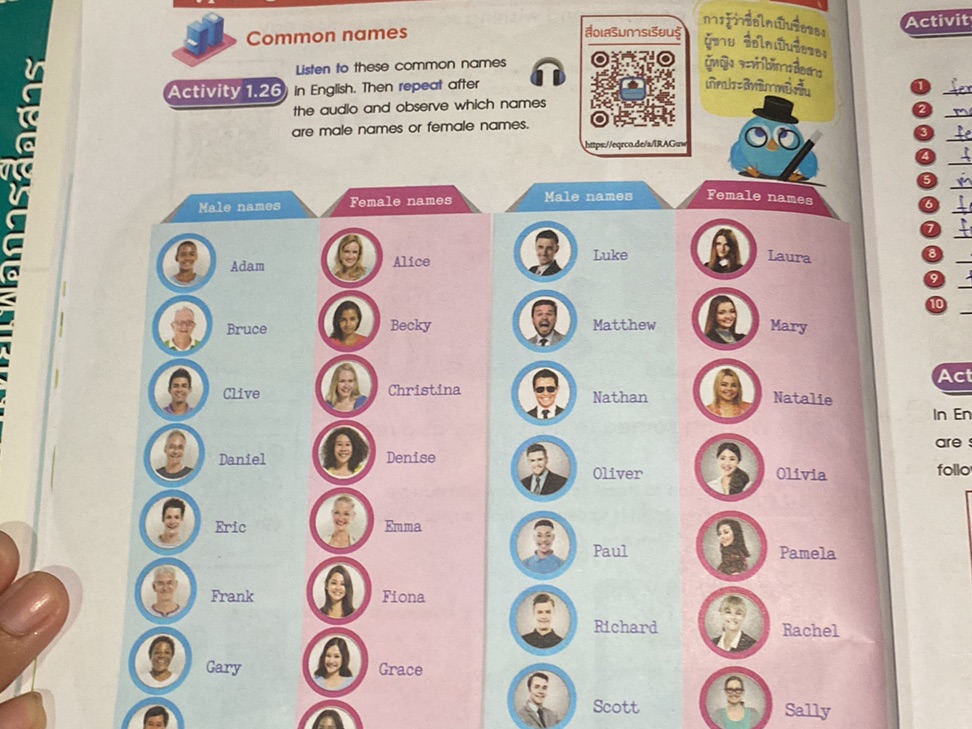 Listen to these common names in English. | StudyX