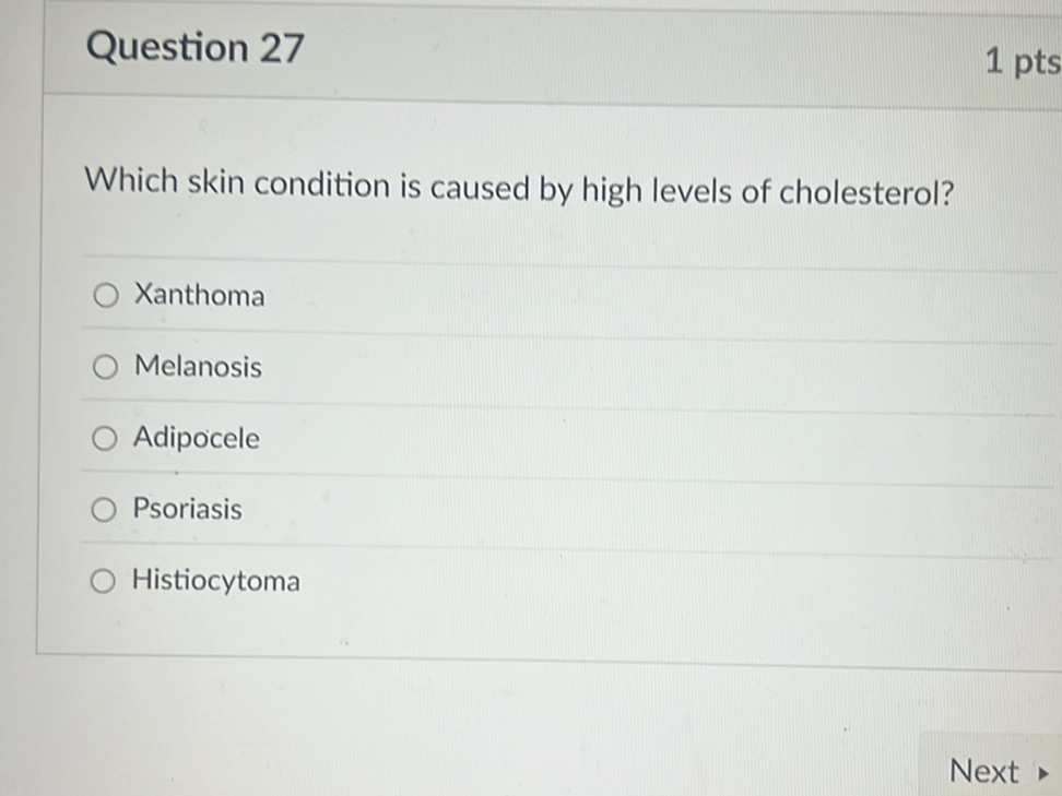 Which skin condition is caused by high | StudyX