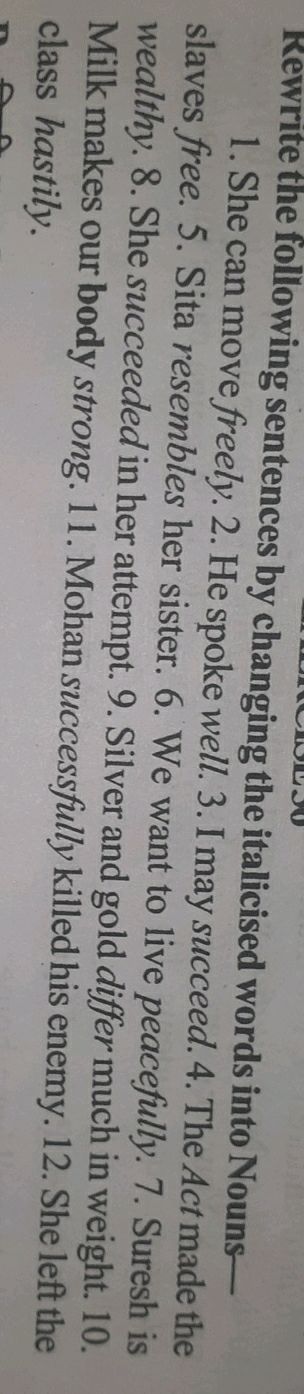 Rewrite the following sentences by changing | StudyX