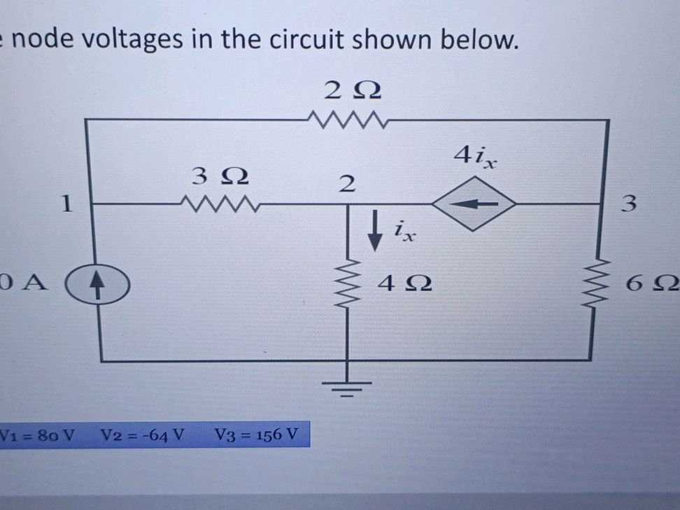 Determine the node voltages in the circuit | StudyX