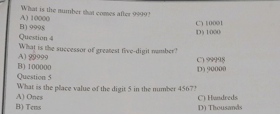 What is the number that comes after 9999? | StudyX