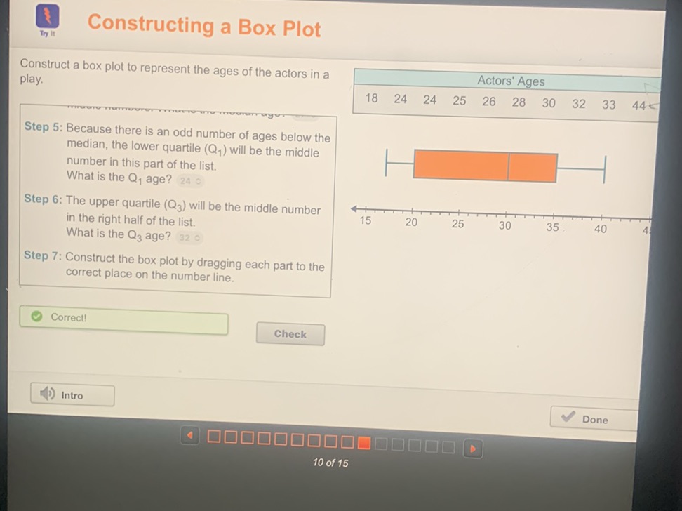 Construct a box plot to represent the ages | StudyX