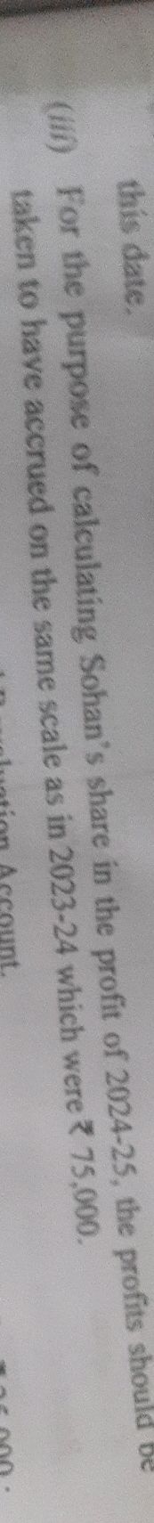 (iii) For the purpose of calculating Sohan's | StudyX