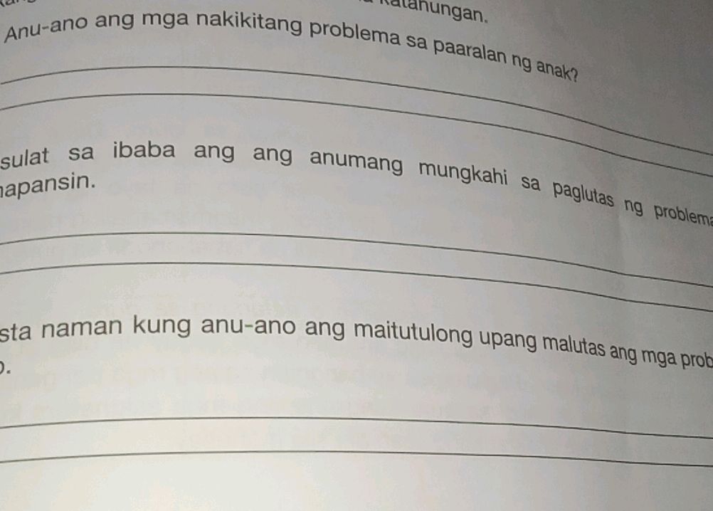 Anu-ano ang mga nakikitang problema sa | StudyX